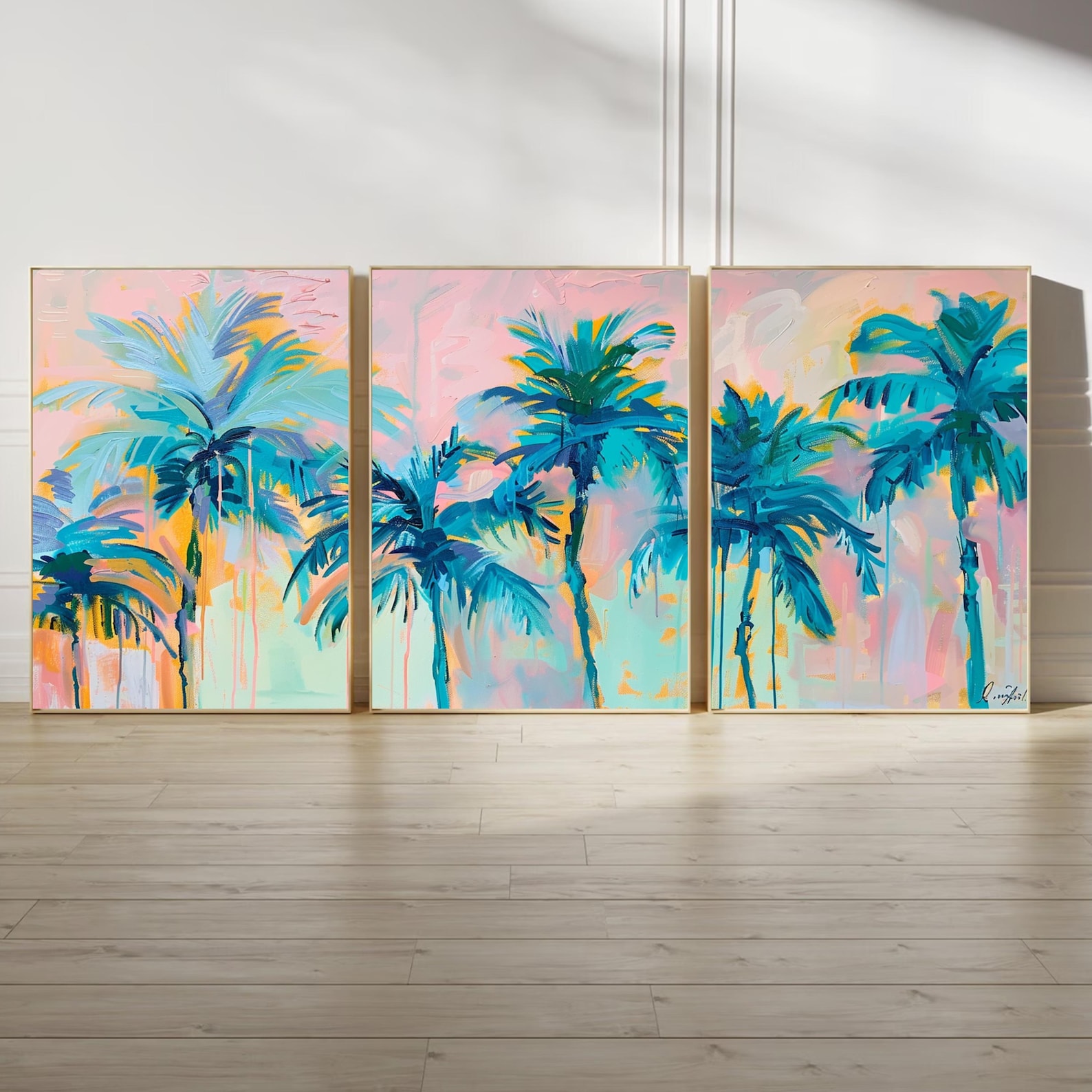 Tropical Serenity: Pastel Palm Dreams - Etsy