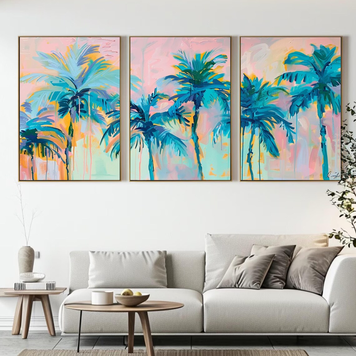Tropical Serenity: Pastel Palm Dreams - Etsy
