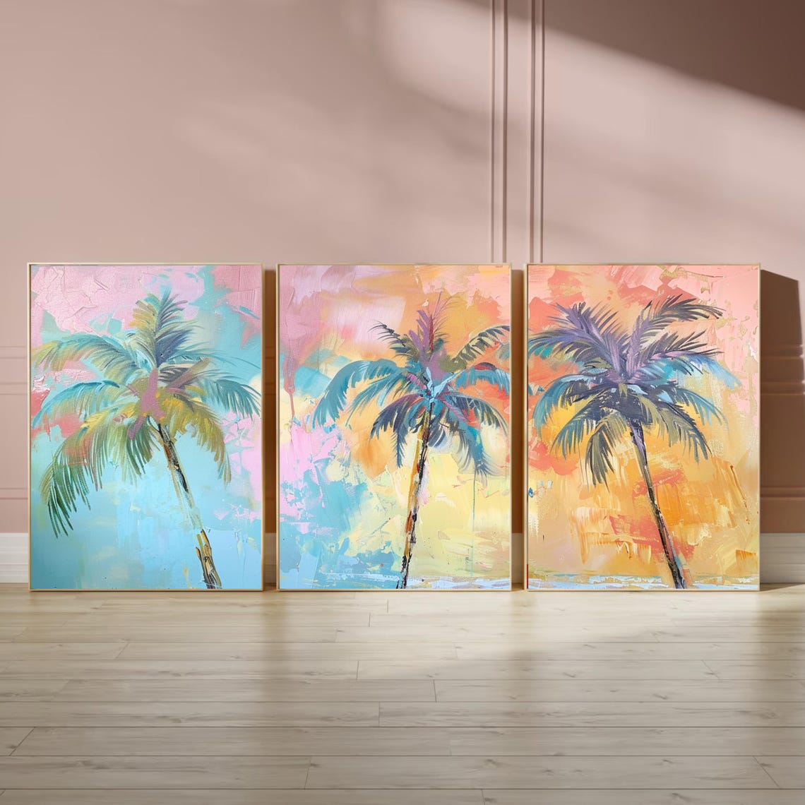 Digital File - Modern Funky Palm Tree Set of Three - Tropical Serenity ...