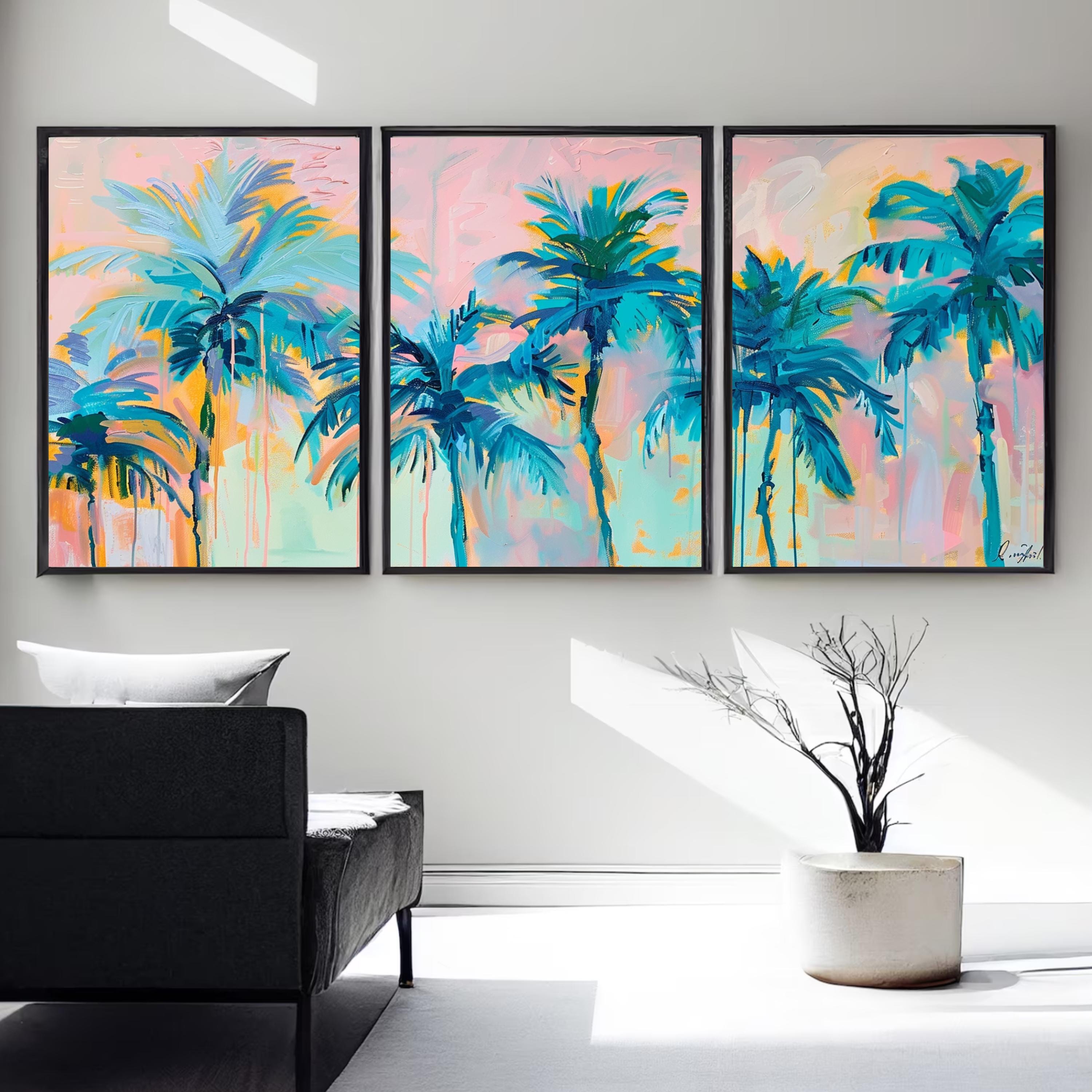 Tropical Serenity: Pastel Palm Dreams - Etsy