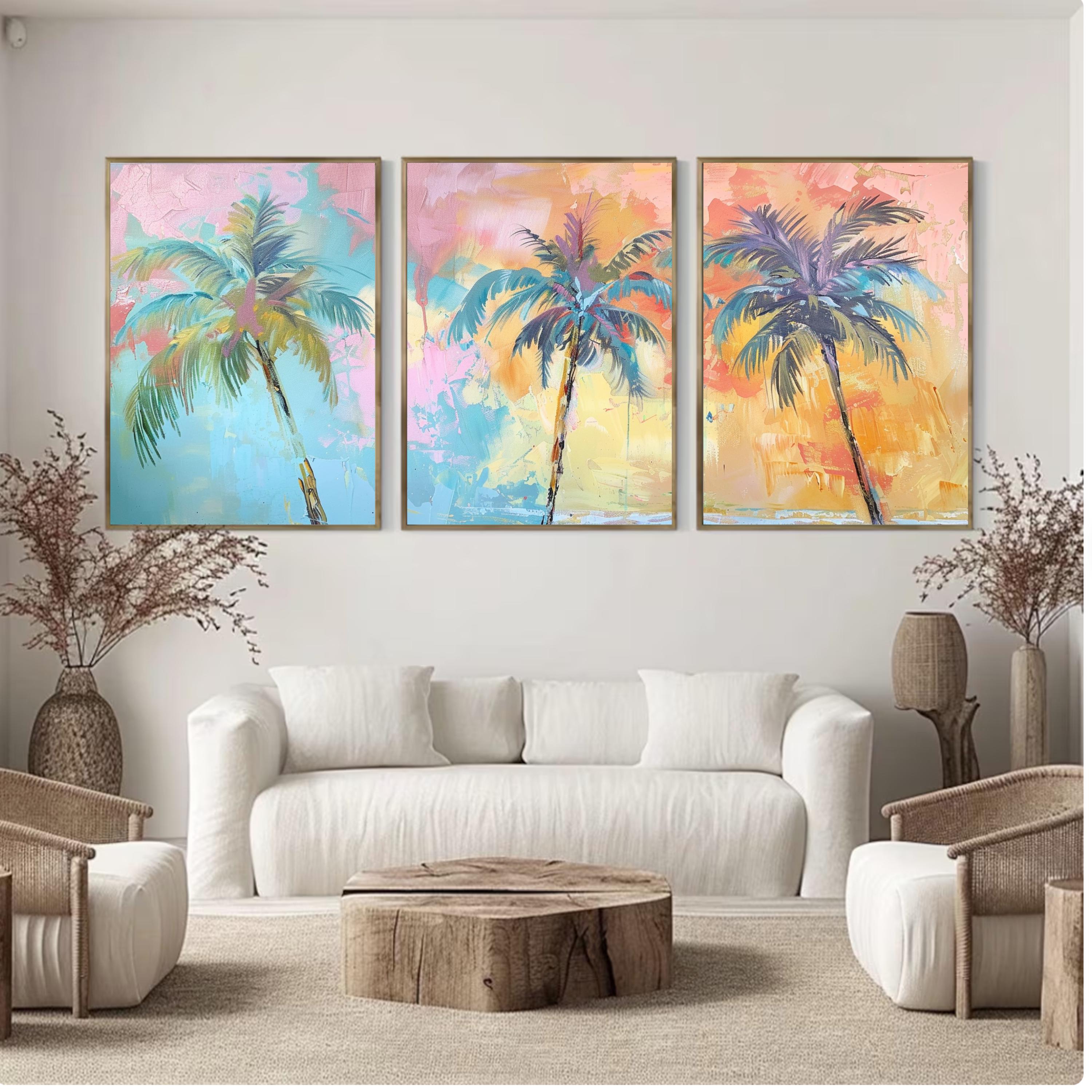 Digital File - Modern Funky Palm Tree Set of Three - Tropical Serenity ...