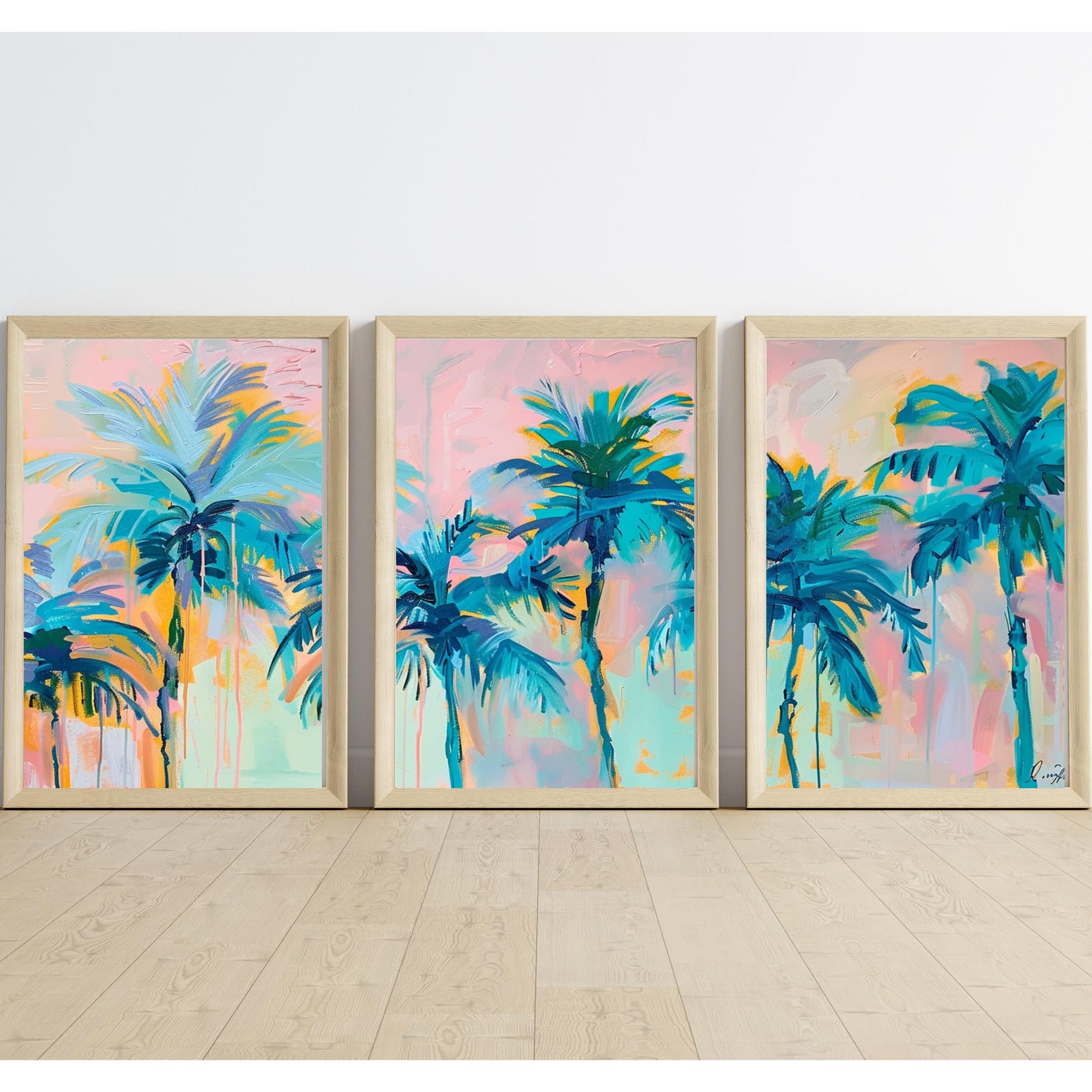 Tropical Serenity: Pastel Palm Dreams - Etsy