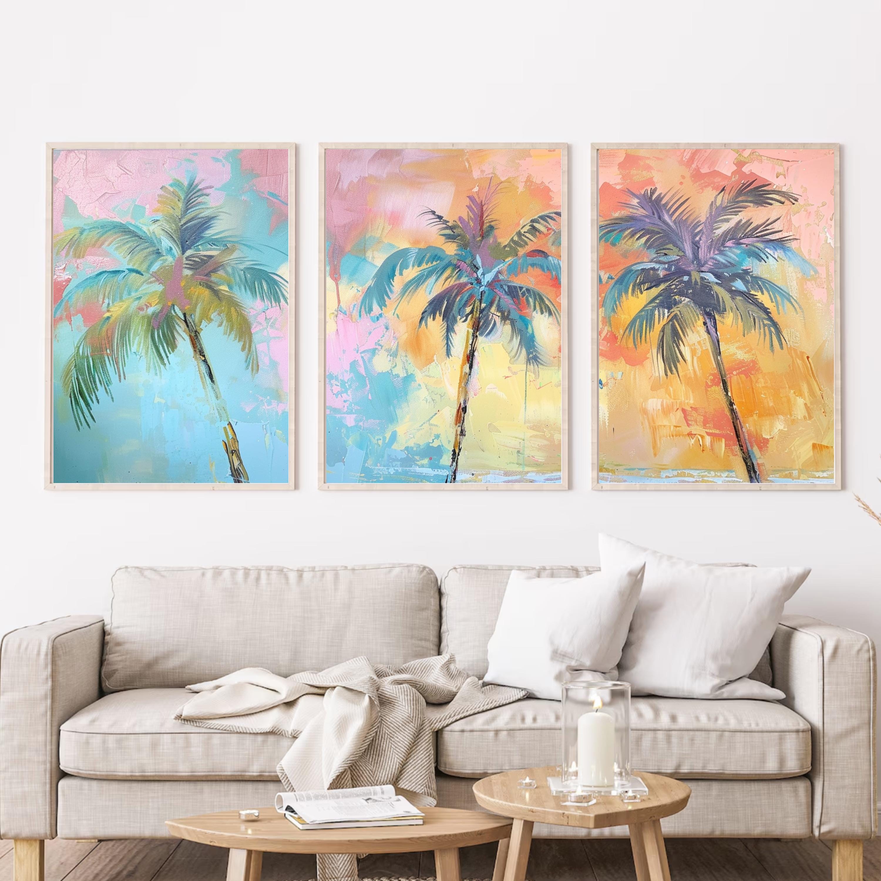 Digital File - Modern Funky Palm Tree Set of Three - Tropical Serenity ...