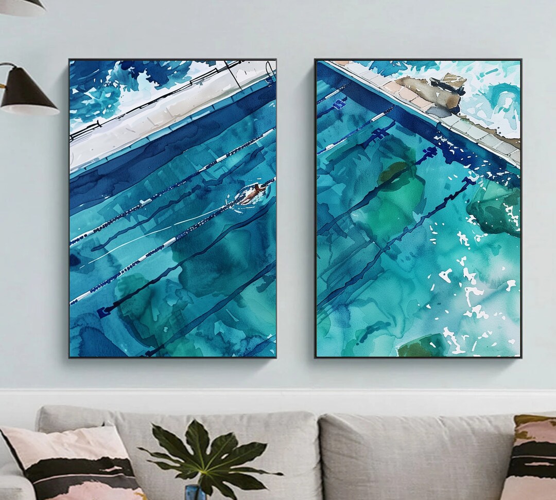 Digital File - Bondi Rock Pool Art Set of 2 |dive Into Tranquility ...
