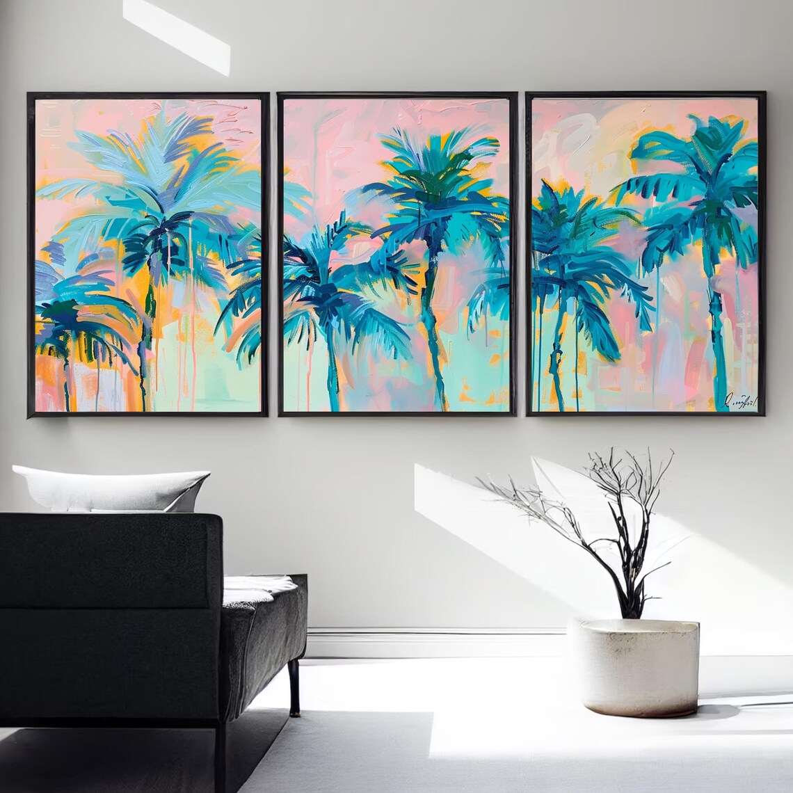 Tropical Serenity: Pastel Palm Dreams - Etsy