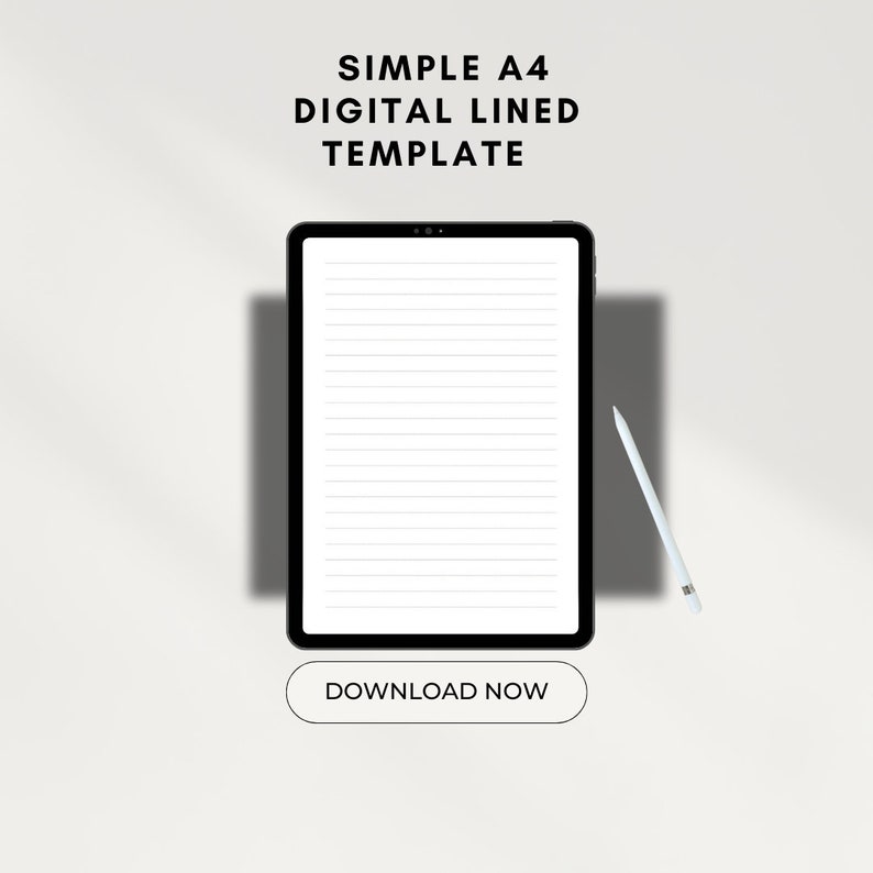 Simple Digital A4 Lined Paper - Etsy
