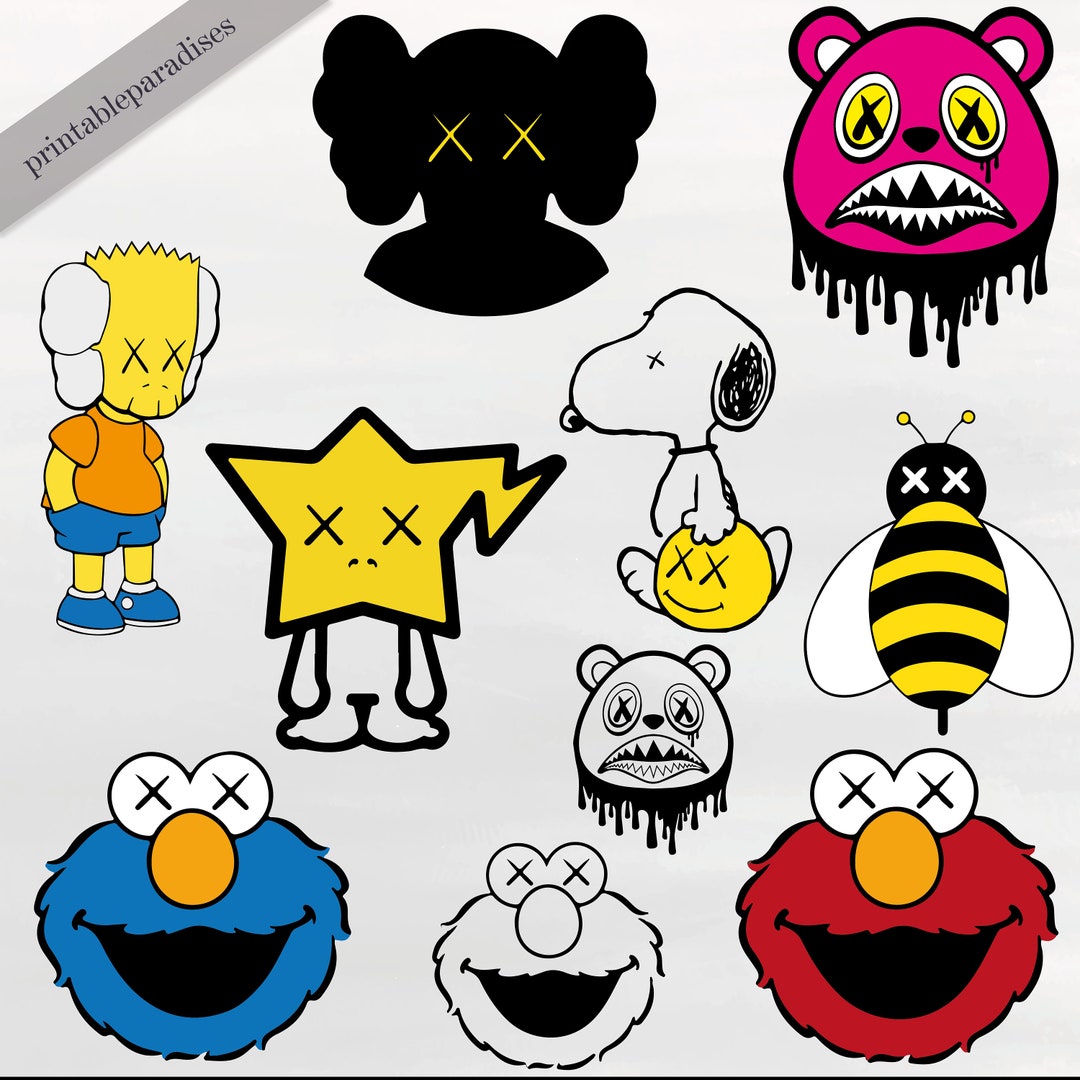 Kaws Fece Svg, Kaws Skull Svg Bundle, Kaws Figure PNG, Kaws Png Svg ...