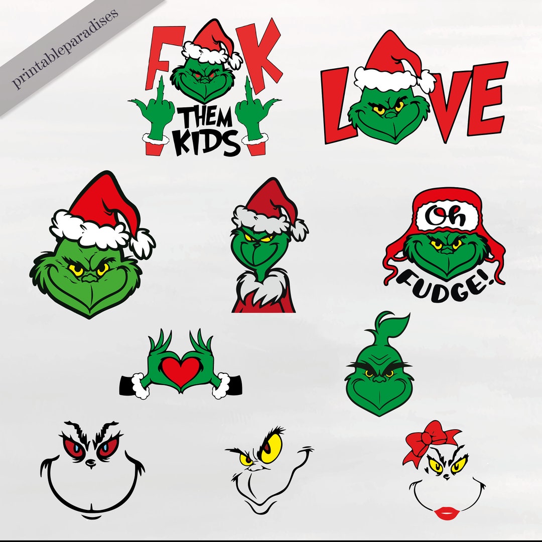 Grinch Face Svg, Grinch Hand, Grinch SVG Bundle, Grinch Ornament ...