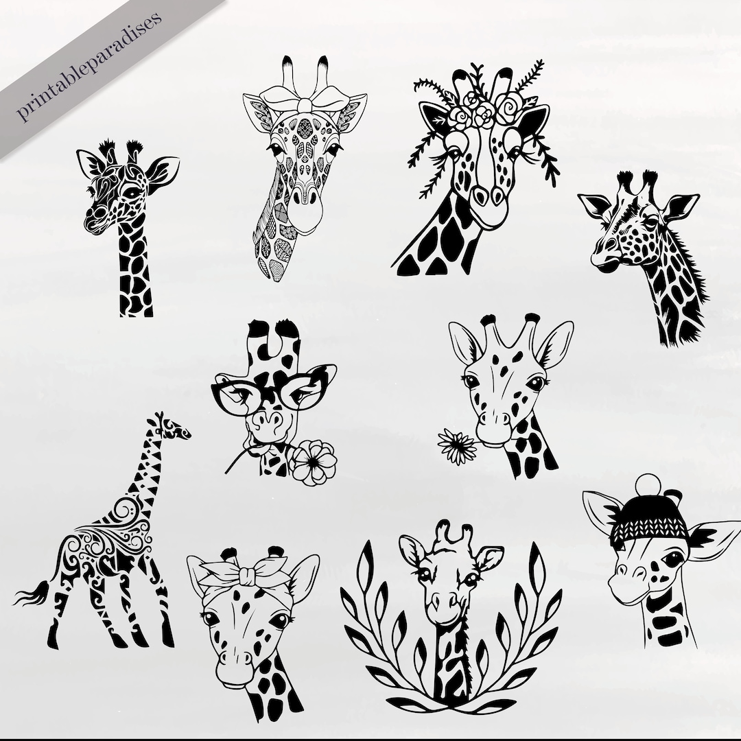 Giraffe Svg Bundle, Giraffe Svg, Giraffe Png, Floral Giraffe, Aloha ...