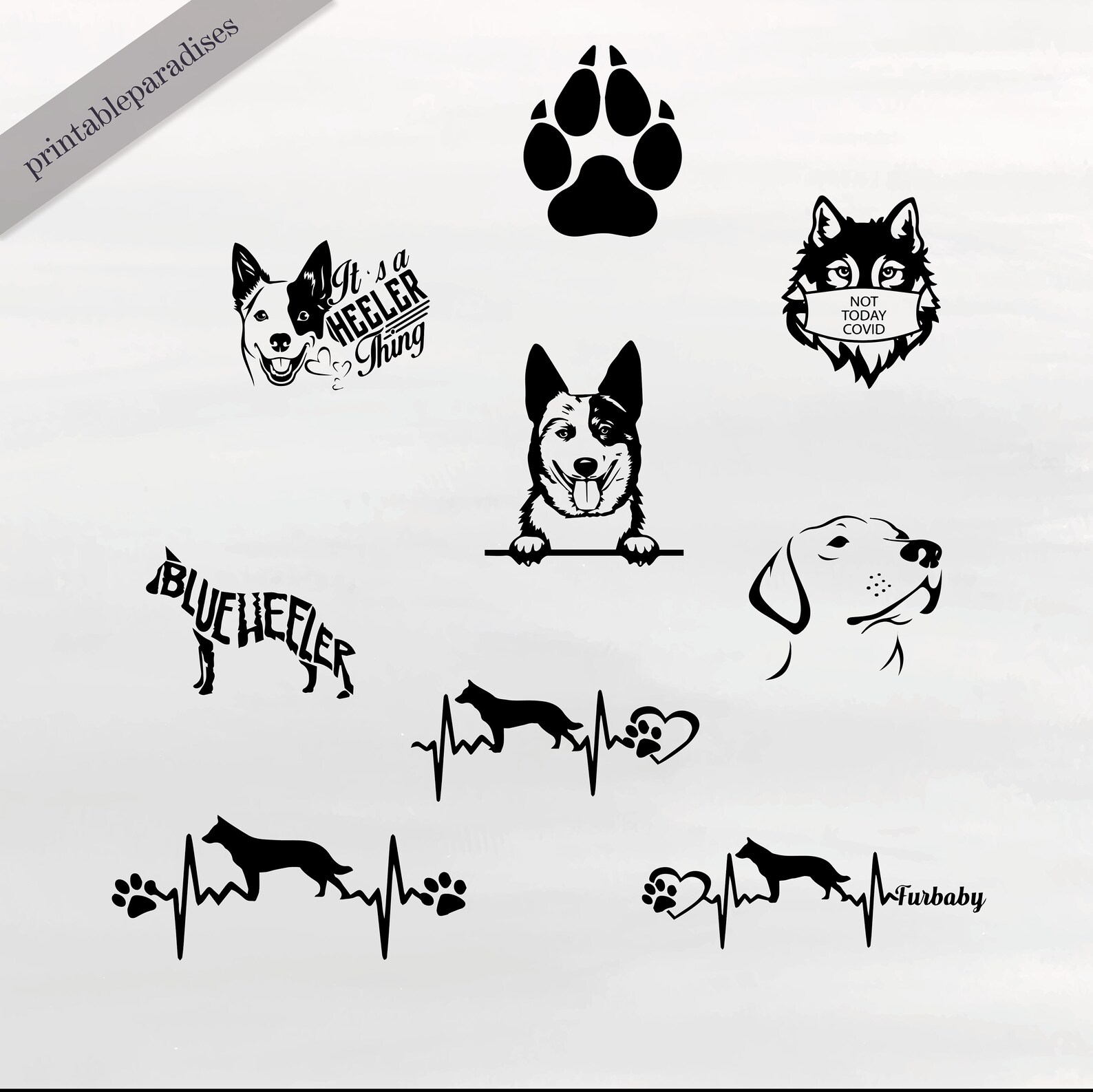 Heeler Dog Svg, Heeler Svg, Australian Cattle Dog Svg, Heeler Cut File ...