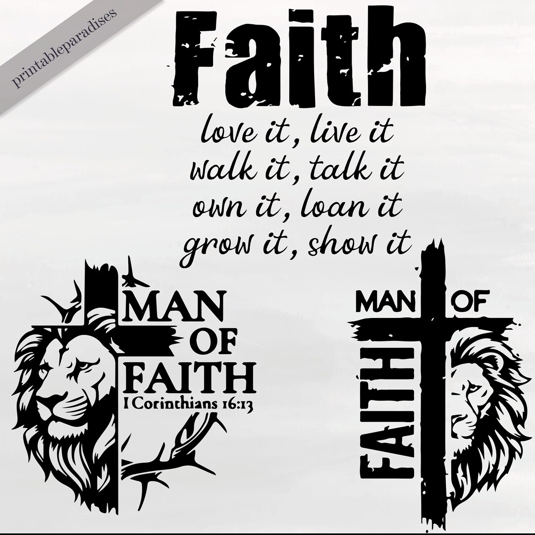 Man of Faith SVG, Corinthians SVG, Lion SVG, Christian Svg, Christian ...