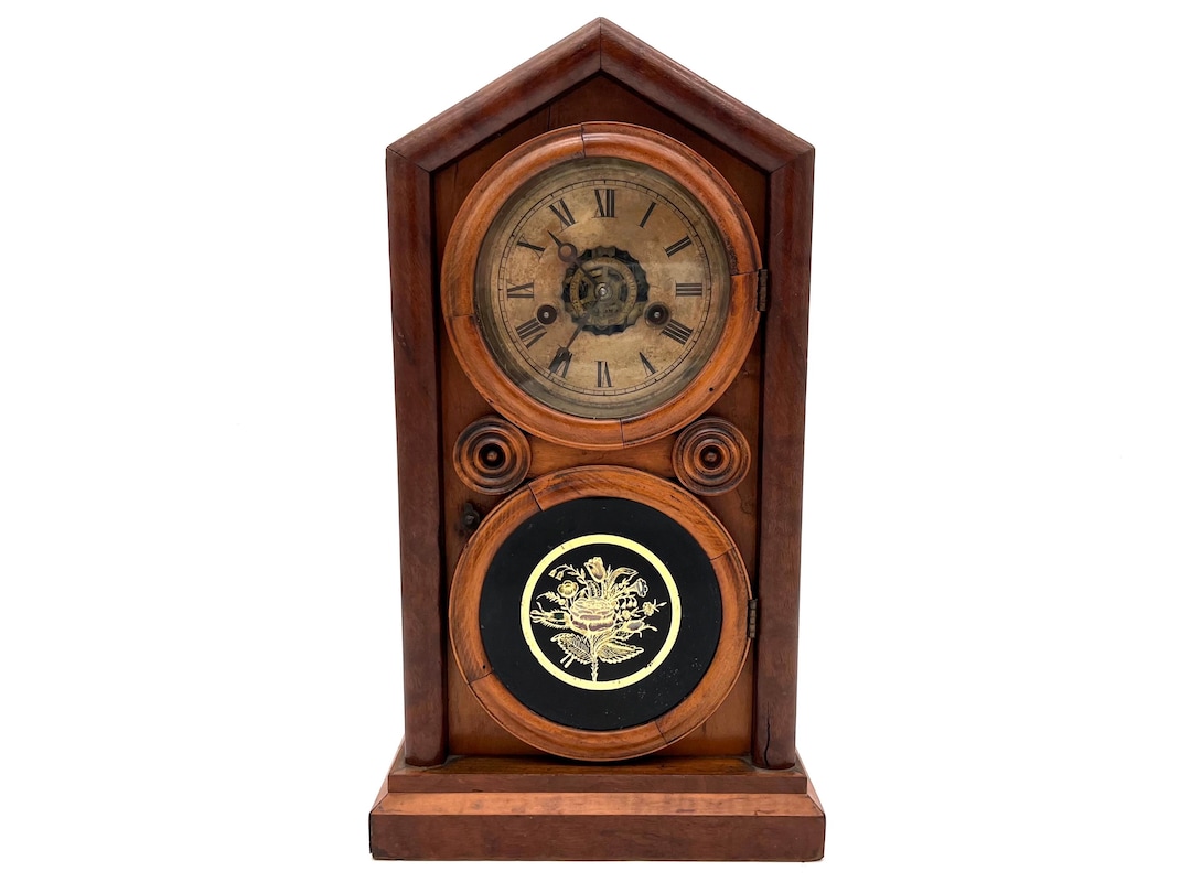 Antique E.N. Welch Steeple Mantel Clock – 1800s Working Wood Clock With ...