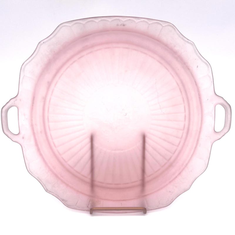Pink Frosted Glass Tray - Etsy