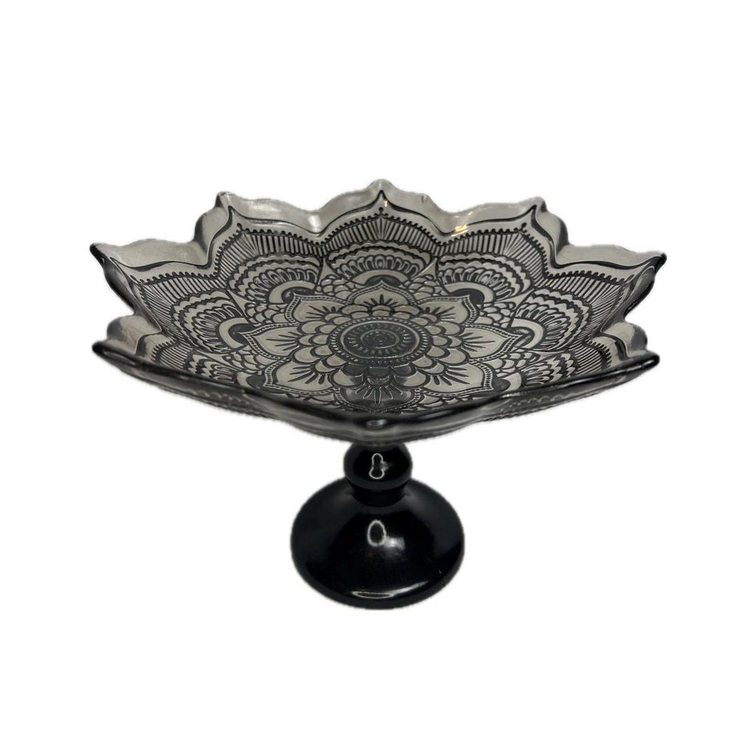 Gothic Black Glass Candy Dish - Etsy