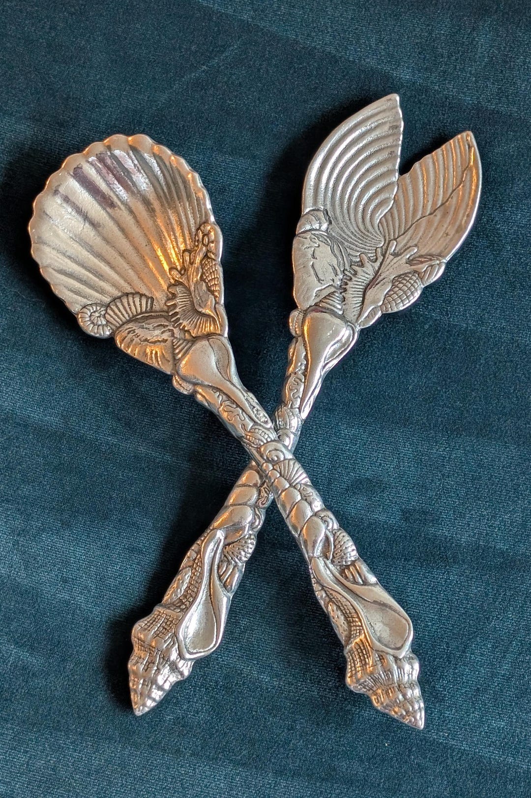 Vintage 1993 Arthur Court Seashell Salad Tongs Serving Utensils Made ...