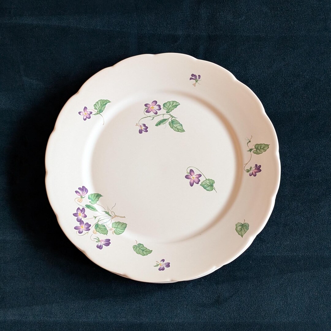 Vintage 1980's Lantana Spring Violets Dinner Plates by Lenox - Set of 4 ...