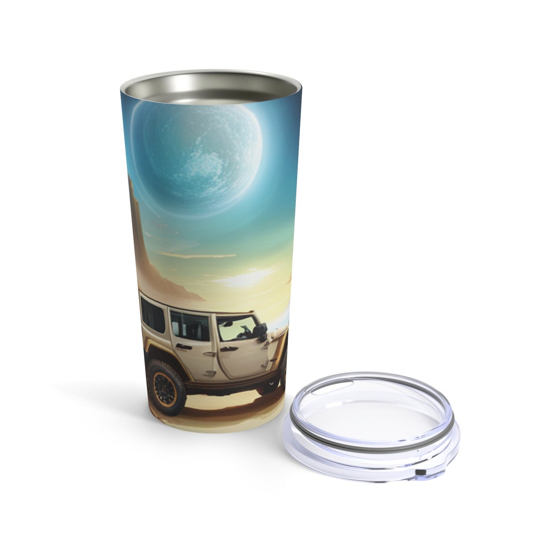 JKU on the Beach With the Moon Over Head Tan Tumbler 20oz - Etsy