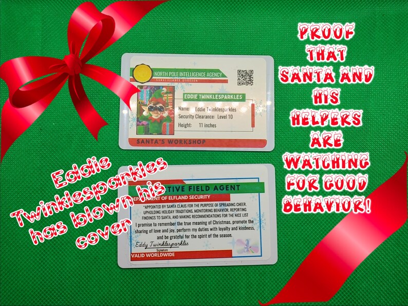 North Pole Surveillance Team ELF ID Card Digital File! - Etsy