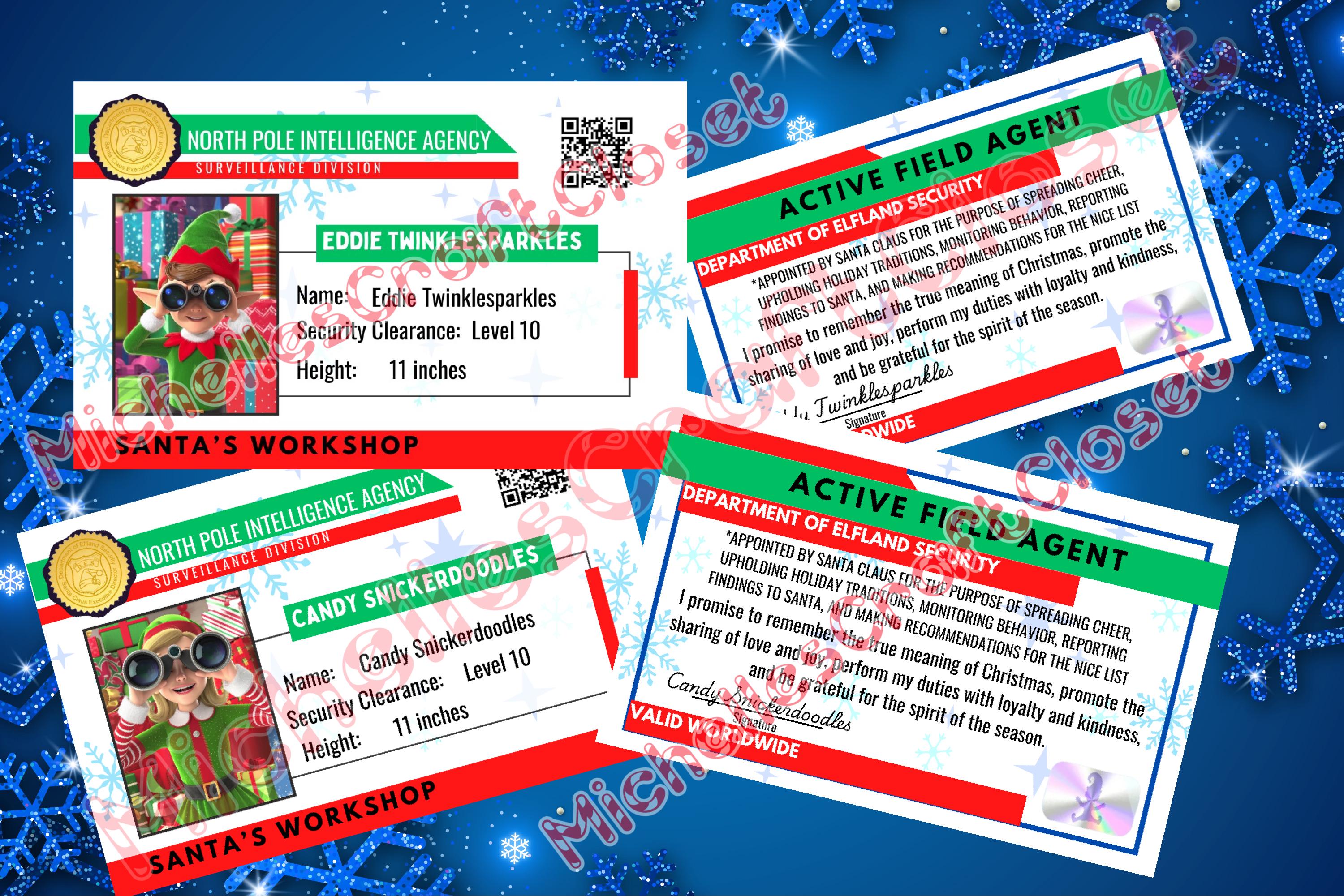 North Pole Surveillance Team ELF ID Card Digital File! - Etsy