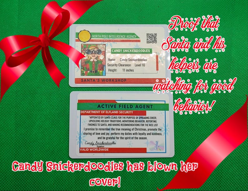 North Pole Surveillance Team ELF ID Card Digital File! - Etsy
