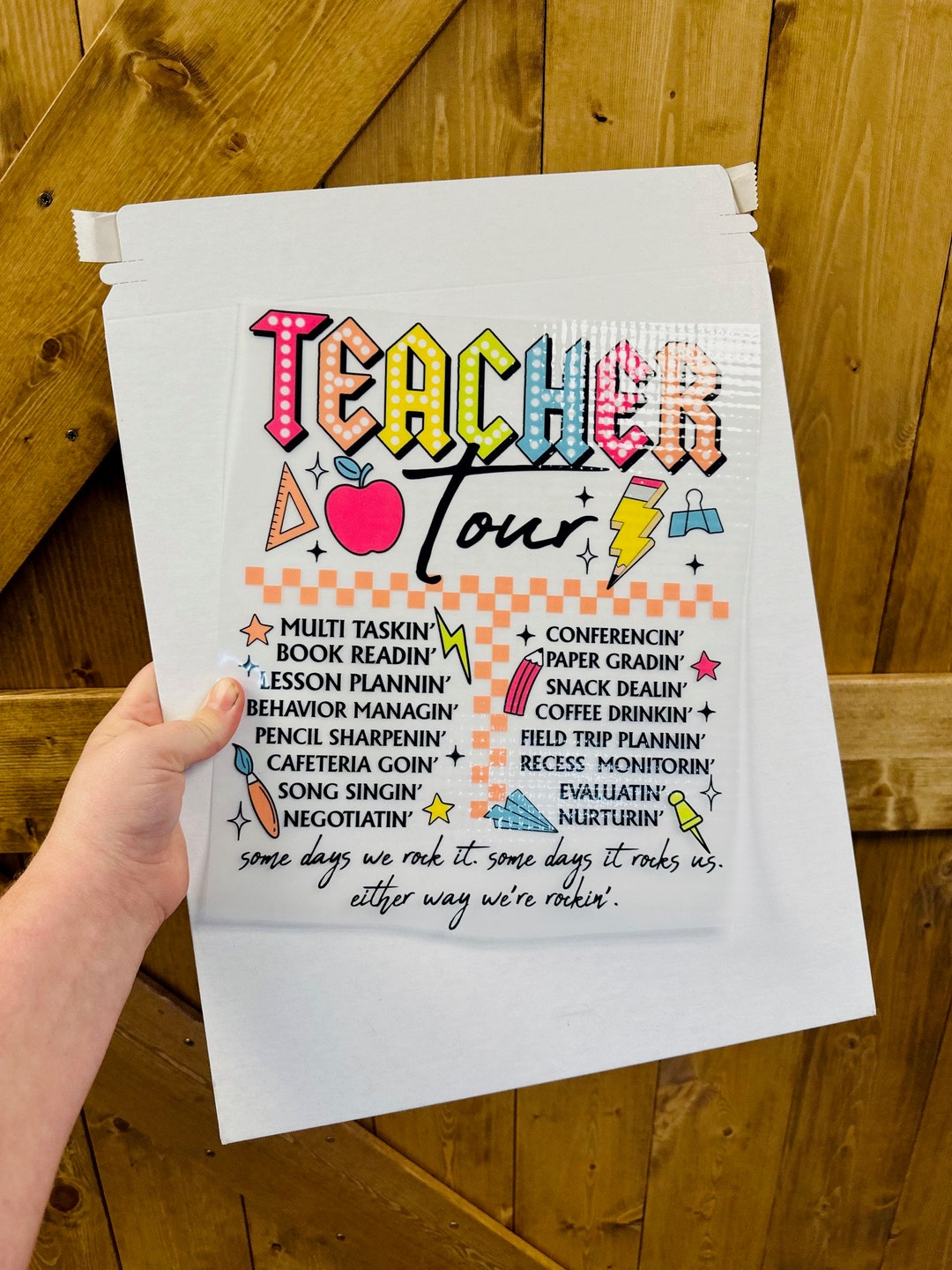 Teacher, Teacher Appreciation Ready to Press, DTF TRANSFER ,shirt Iron ...