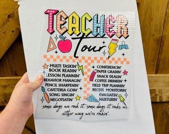 Teacher, Teacher Appreciation Ready to Press, DTF TRANSFER ,shirt Iron ...