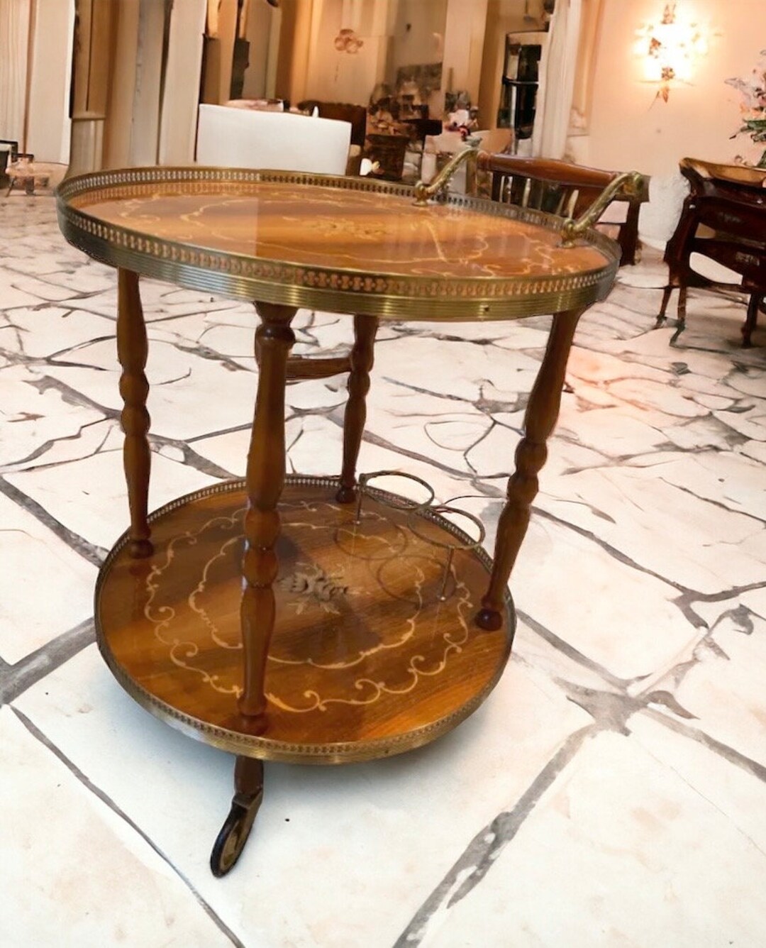 Bar Trolley, Vintage Trolley on Wheels, Bar Tea Cart, Vintage Bar ...