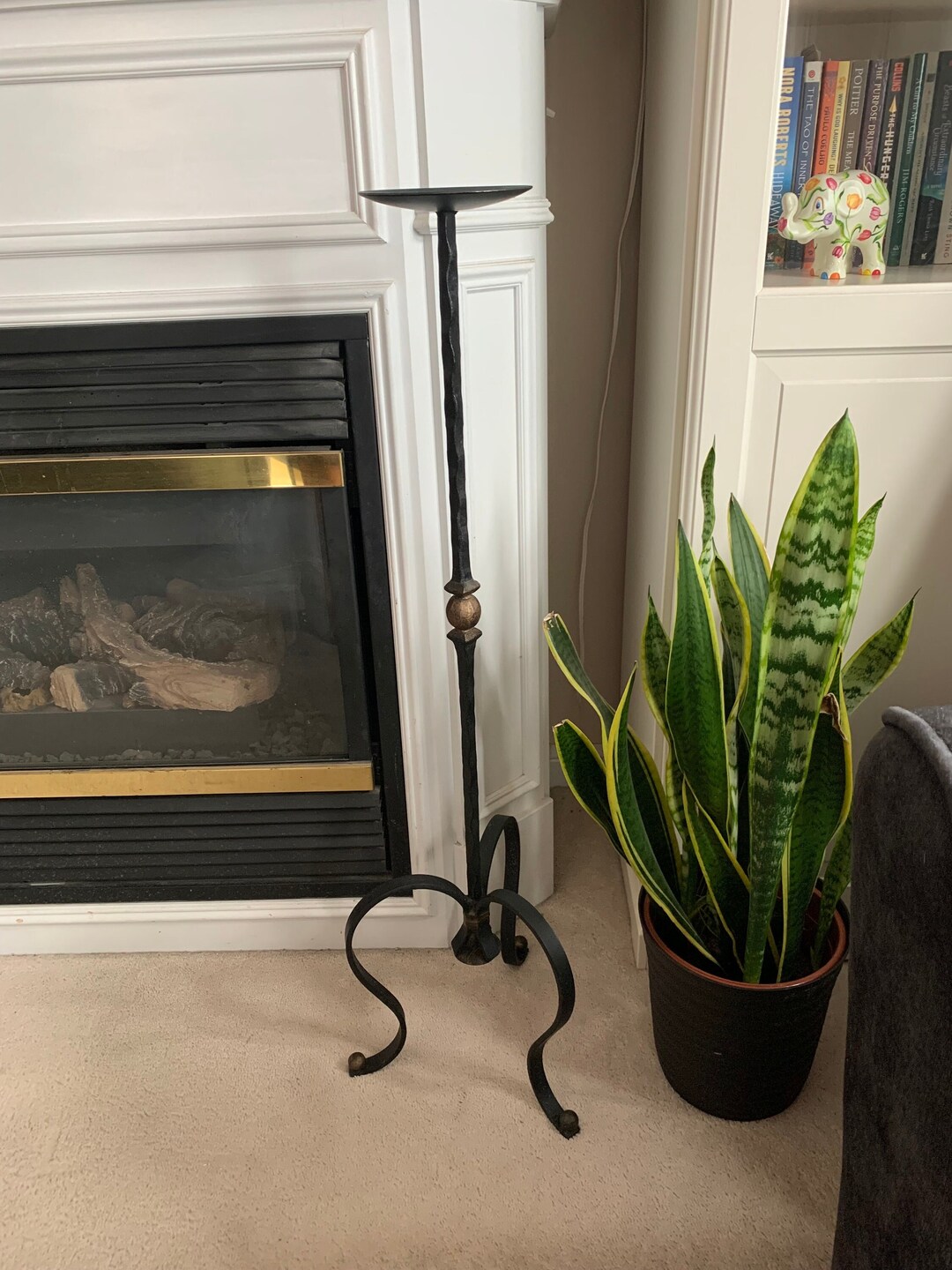 Vintage Wrought Iron Candle Stand – Hand Forged Floor Standing Candle ...