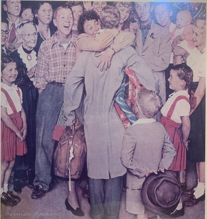 Norman Rockwell Christmas Homecoming, Framed Print. 16w X 20h. Rare ...