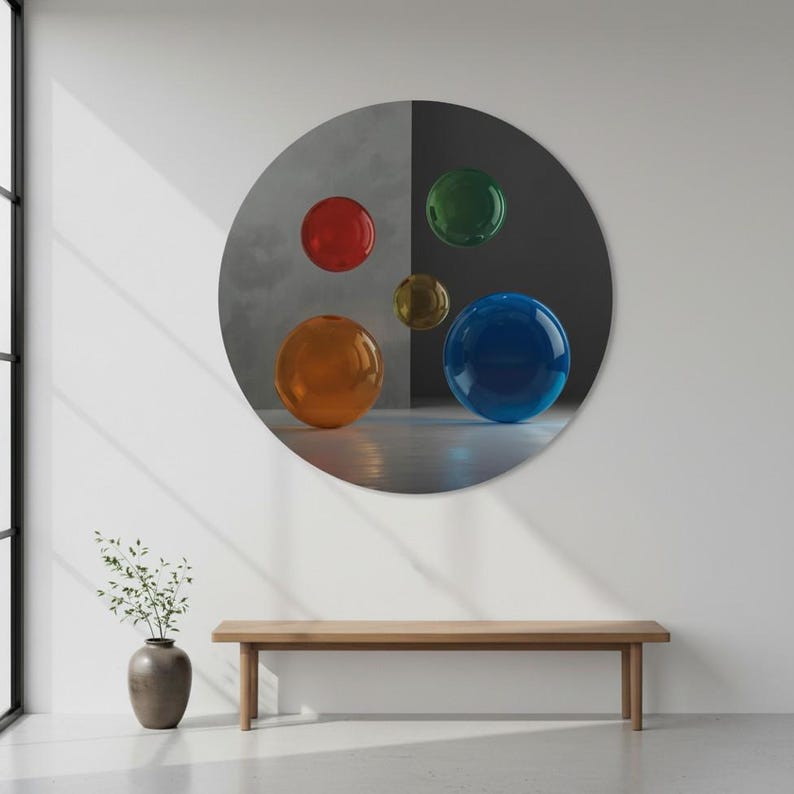 Jewel Tone Glass Spheres Art Printable | Modern Minimalist Wall Art ...