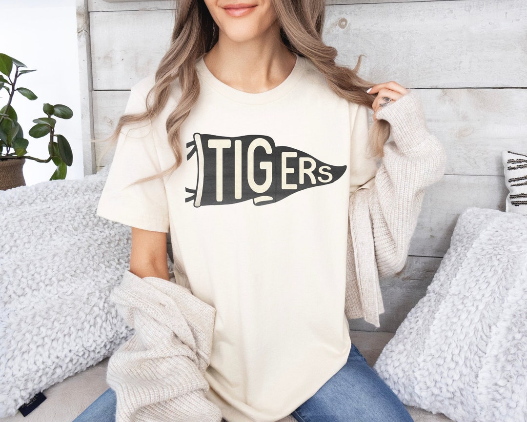 Tigers Pennant Mascot Shirt Mustangs Game Day Football Tee School ...