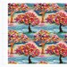 Rainbow Cotton Tree Embroidery Style Seamless Patterns, Cute Cotton ...