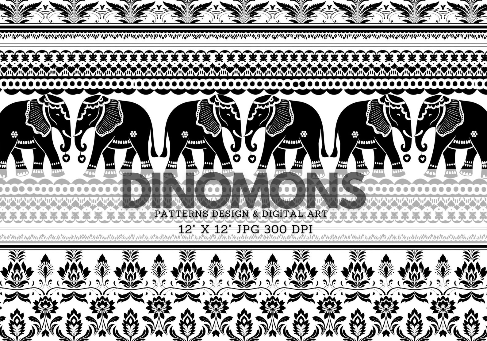 Elephant Pants Thailand Seamless Pattern, Harem Pants Seamless, Boho ...