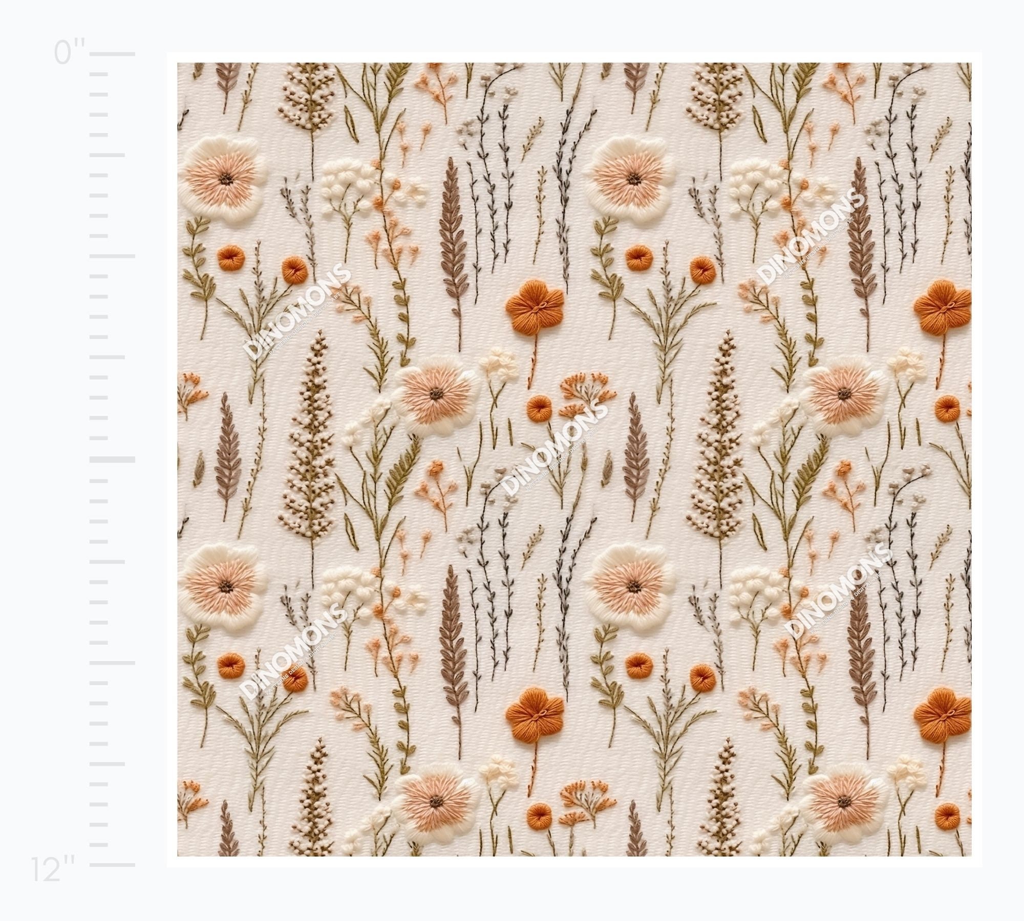 Fall Mini Flower Embroidery Seamless File, Floral Boho Embroidery ...