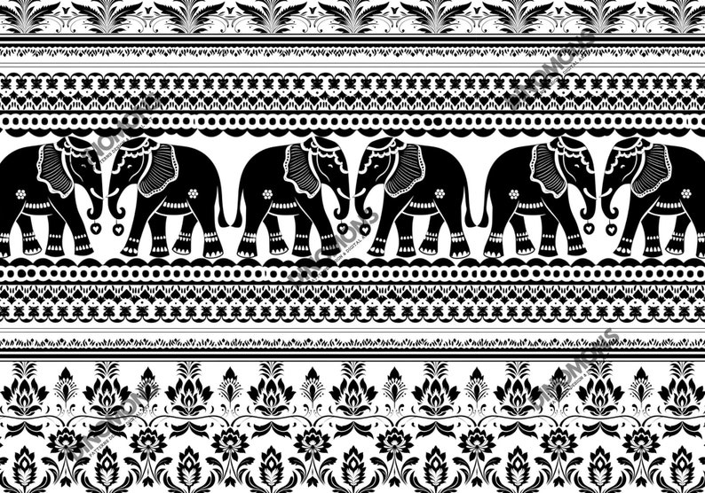 Elephant Pants Thailand Seamless Pattern, Harem Pants Seamless, Boho ...