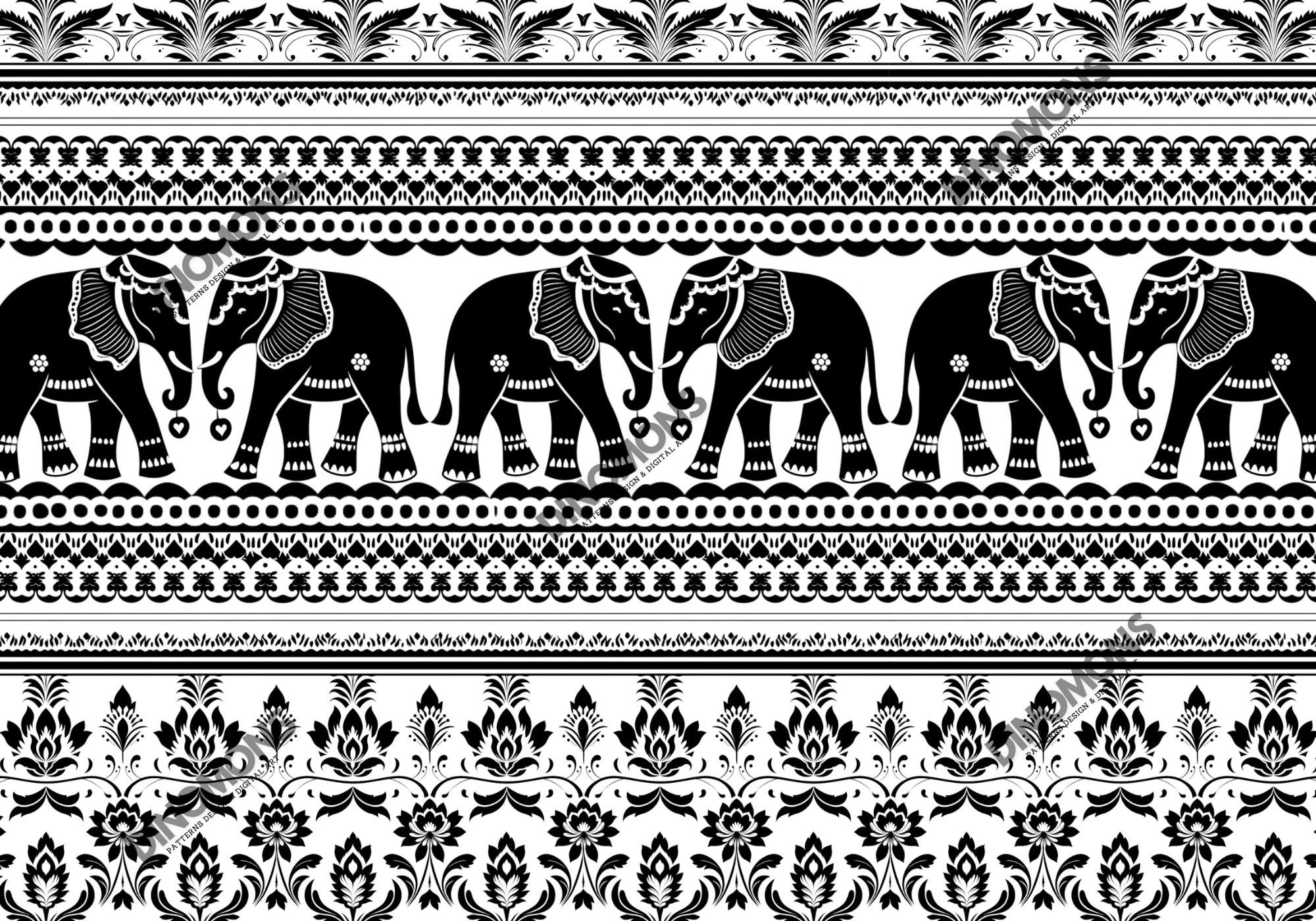 Elephant Pants Thailand Seamless Pattern, Harem Pants Seamless, Boho ...