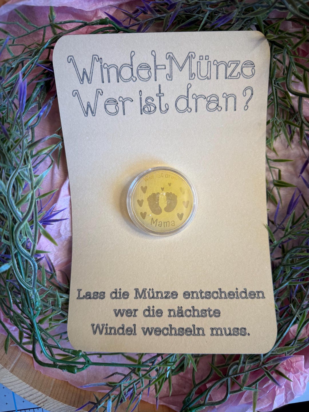 Engraved Diaper Coin – Gift for Birth, Baby Shower or for Expectant ...