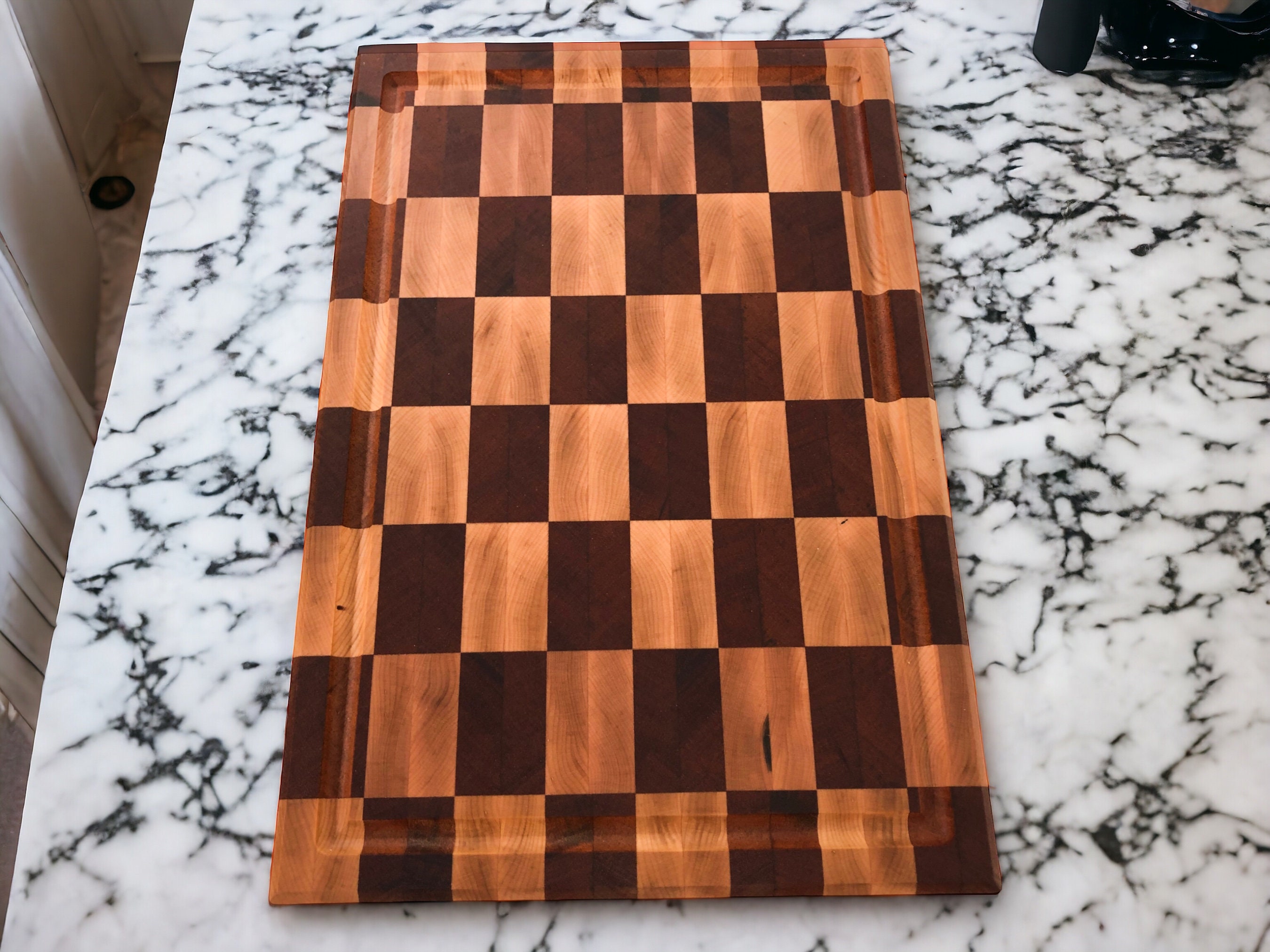 Checkered End Grain Cutting Board Premium Unique Elegant Luxurious ...