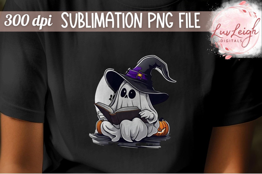 Ghost Reading a Book PNG Clipart File Cute Halloween Ghost - Etsy