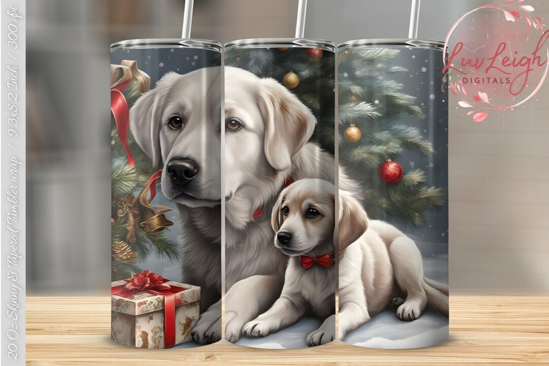 Labrador Christmas Tumbler Wrap PNG File, 20oz Skinny Tumbler Wrap ...