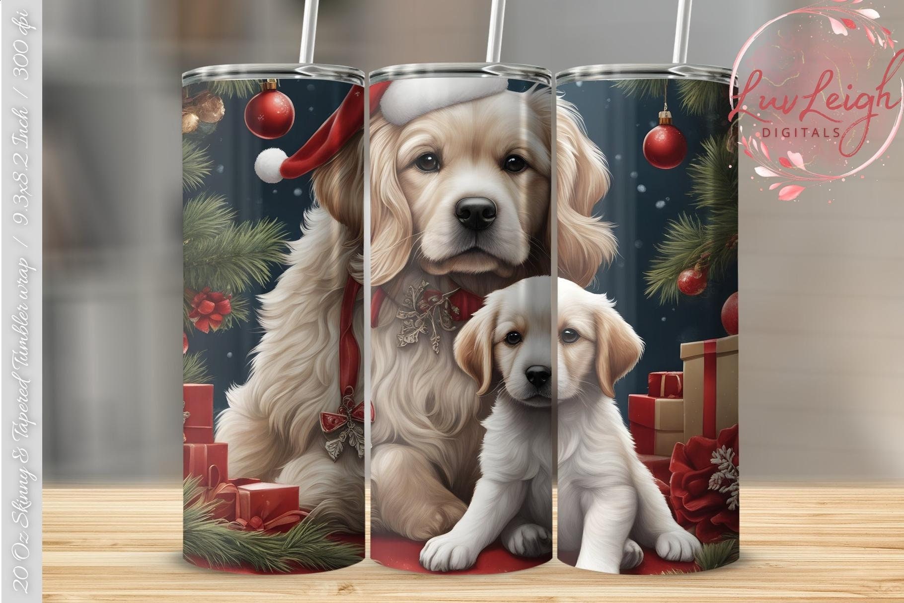 Fluffy Labrador's Tumbler Wrap PNG File, 20oz Skinny Tumbler Wrap ...