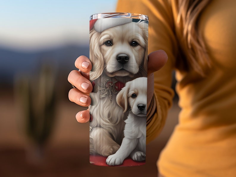 Fluffy Labrador's Tumbler Wrap PNG File, 20oz Skinny Tumbler Wrap ...