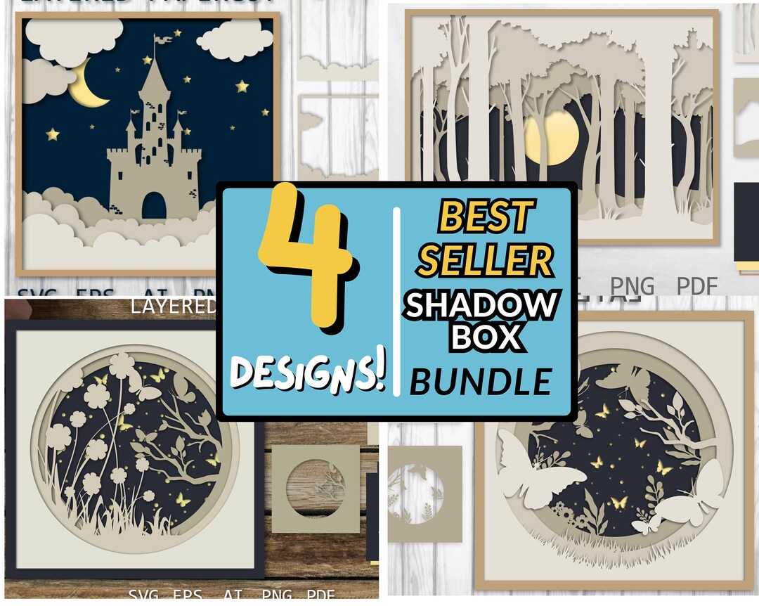 4x Best Sellers Bundle Layered Paper Cut Shadow Box, Download Cricut ...