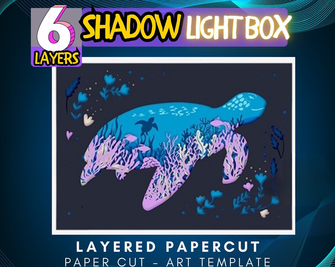 Turtle 3D Shadow Box Sea Layered Paper Cut Papercut, Svg Files for Circuit, Shadowbox Files for ...