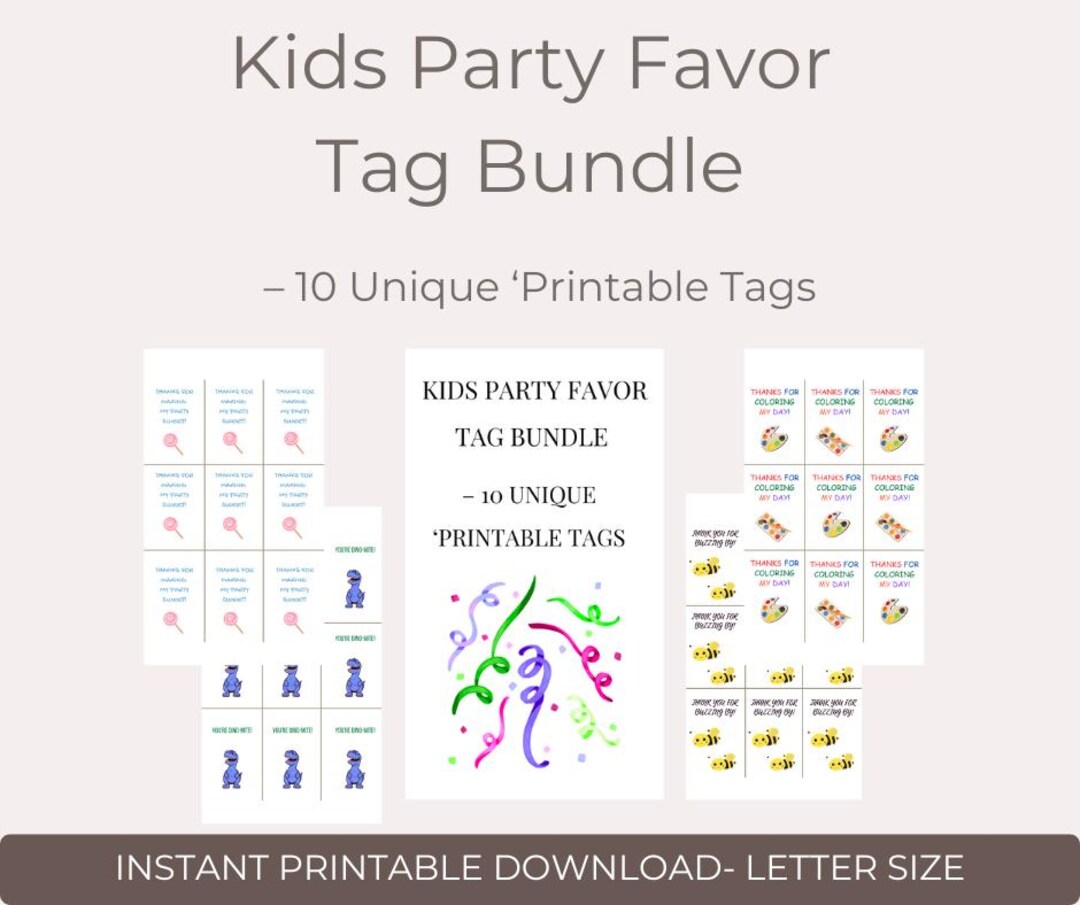 Kids Party Bundle: 10 Unique Printable Themes (PDF Download) - Etsy