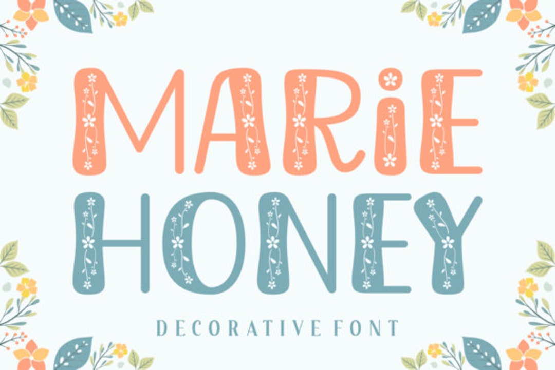 Marie Honey Font, Unique Handwritten Font, Classic Serif Font, Retro ...