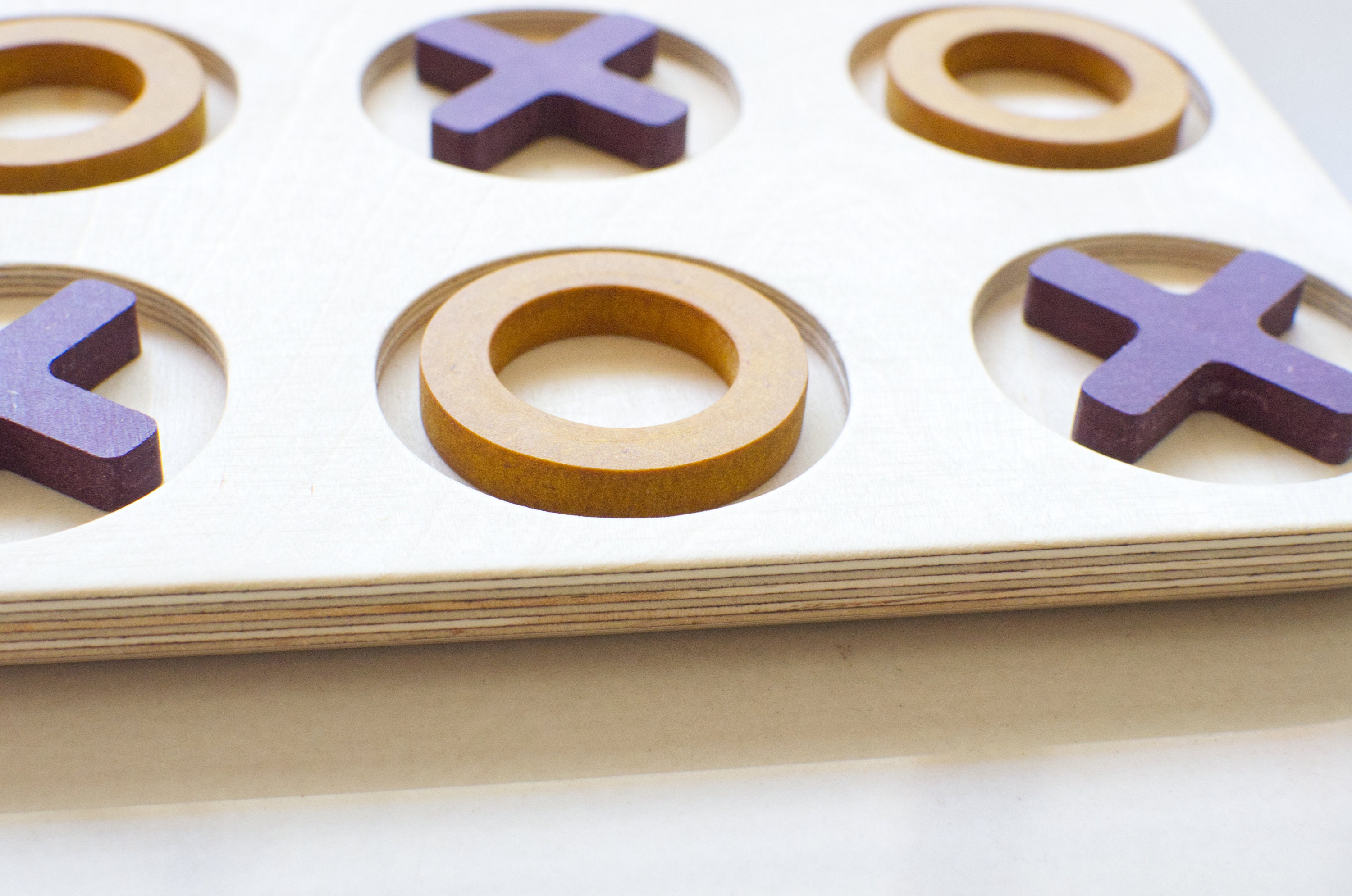 Wooden Noughts & Crosses Board Game | Tic-tac-toe | Birch Plywood ...