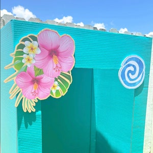 Moana Photo Booth, Birthday Photo Box, Silver Curtains Include ...