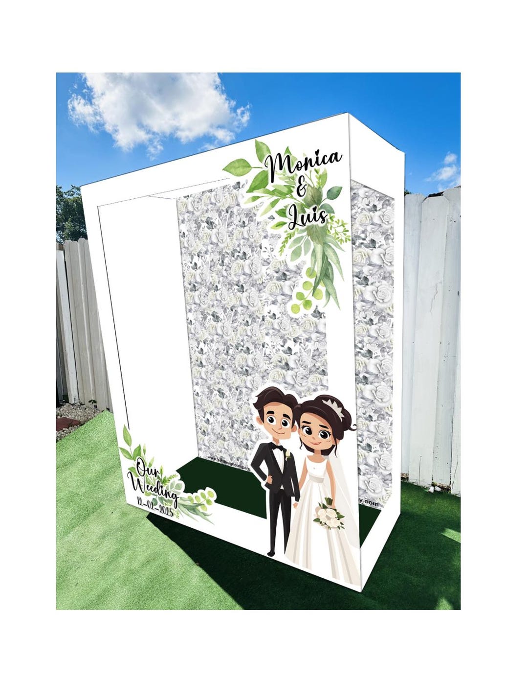 Weeding Photo Booth,6.3ft X 5.4ft Tall, Custom Couple Names, Best Day ...