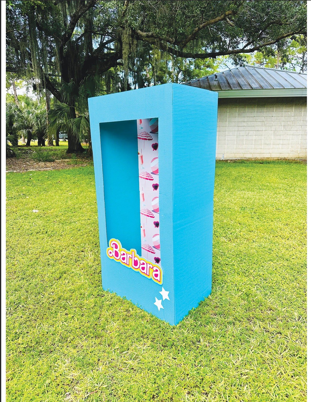 4ft, 5ft and 6ft Tall, Turquoise Photo Booth, Photo Box , Custom Name ...